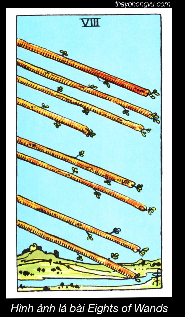 Ý nghĩa lá bài Eight of Wands trong Tarot, giải mã lá Eight of Wands ngược